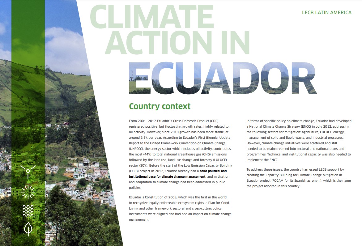 LECB Programme Impact and Results: Ecuador | UNDP Climate Promise