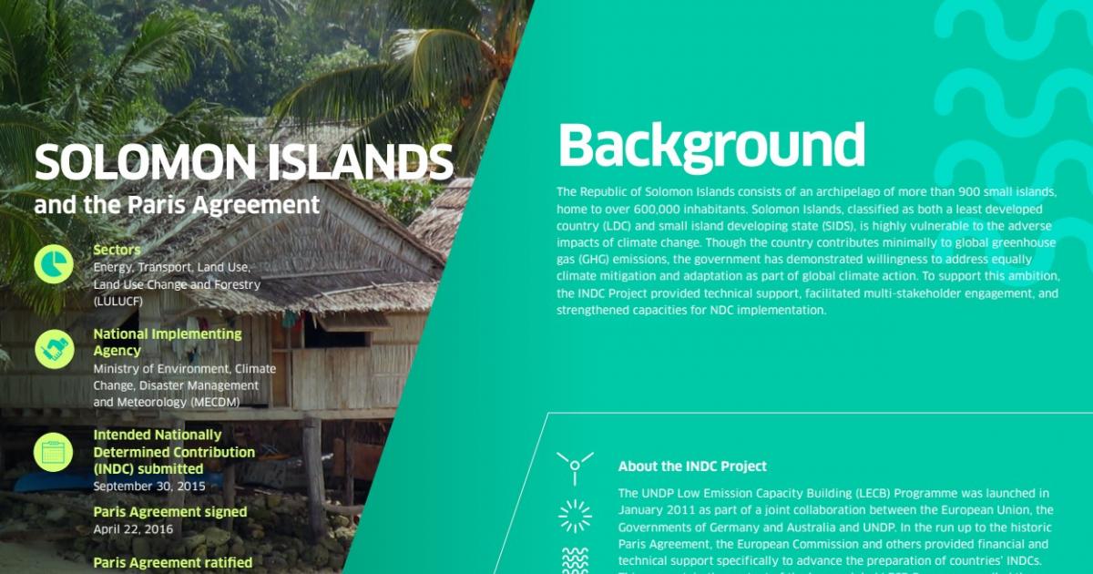 INDC Project Actions and Impacts: Solomon Islands | Climate Promise