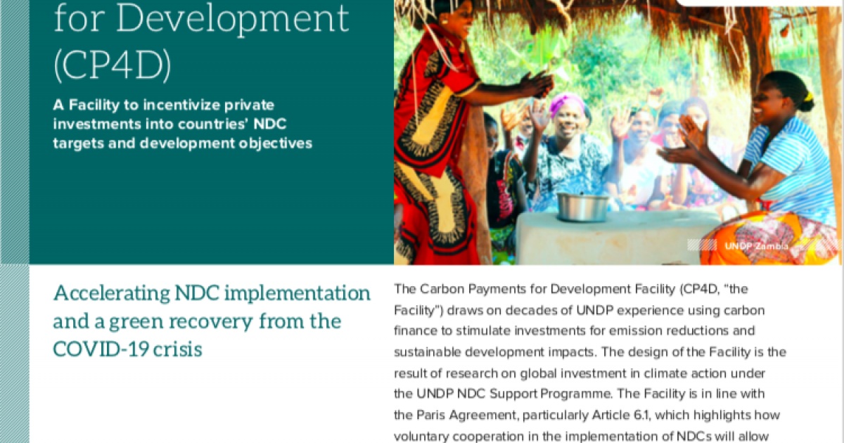 Carbon payments for development (CP4D) Brochure | Climate Promise